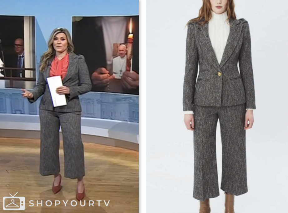 The Today Show: March 2025 Erin McLaughlin’s Grey Tweed Blazer and Pant ...
