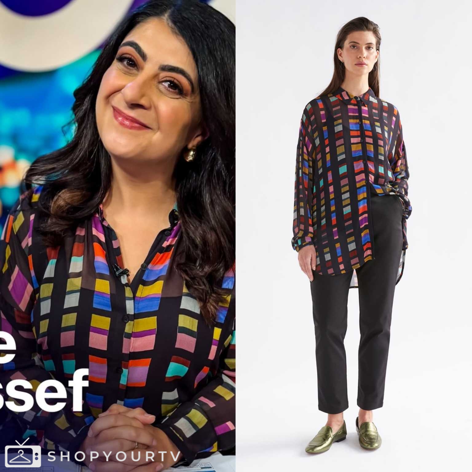 The Project: March 2025 Susie Youssef’s Black Printed Shirt | Shop Your TV