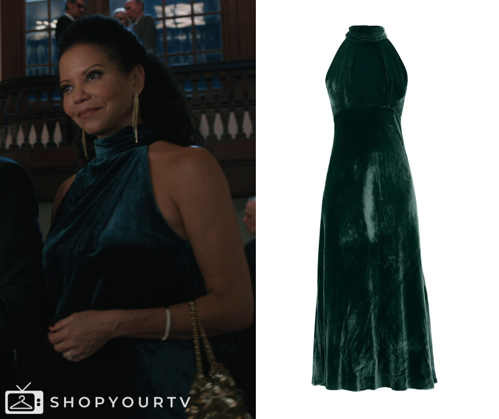 Elsbeth: Season 2 Episode 18 Claudia's Velvet High Neck Dress | Shop ...