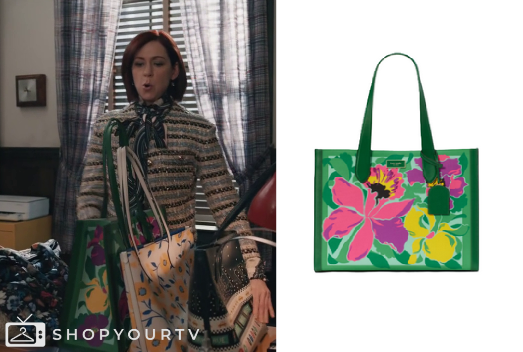 Elsbeth: Season 2 Episode 16 Elsbeth's Green Floral Tote Bag | Shop Your TV