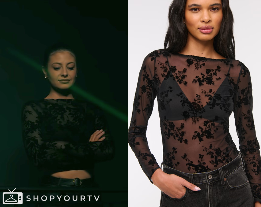 Million Dollar Secret: Season 1 Episode 8 Cara's Lace long sleeve top ...