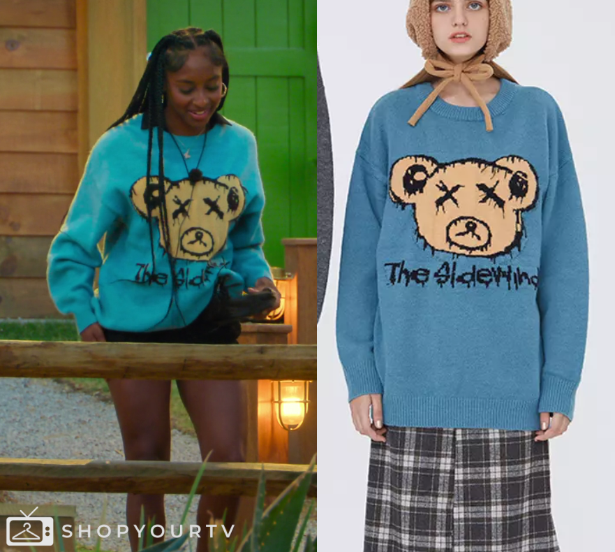 Battle Camp: Season 1 Episode 5 Bri's Teddy Bear Blue Sweater | Shop ...
