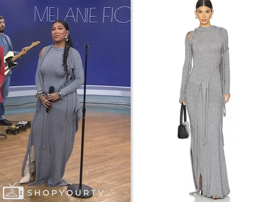 The Today Show: April 2025 Melanie Fiona's Grey Knit Maxi Dress | Shop ...