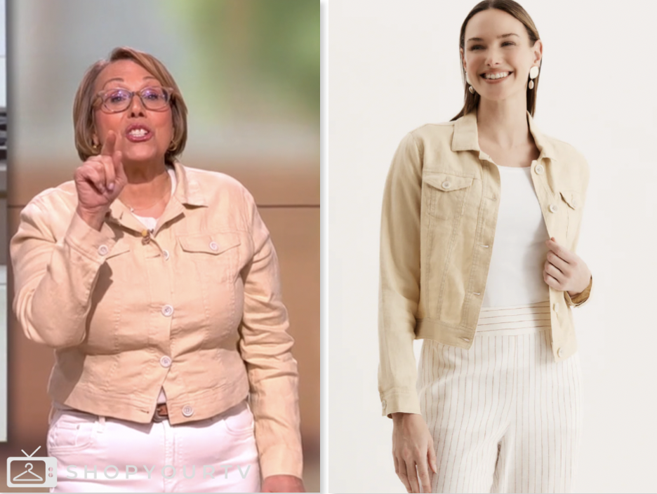 The View: April 2025 Babs Costello's Beige DenimJacket | Shop Your TV