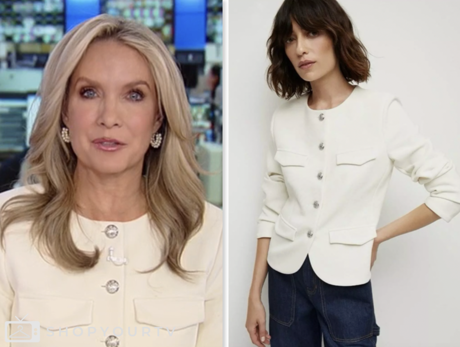 America’s Newsroom: April 2025 Dana Perino’s Ivory White Jacket | Shop Your TV