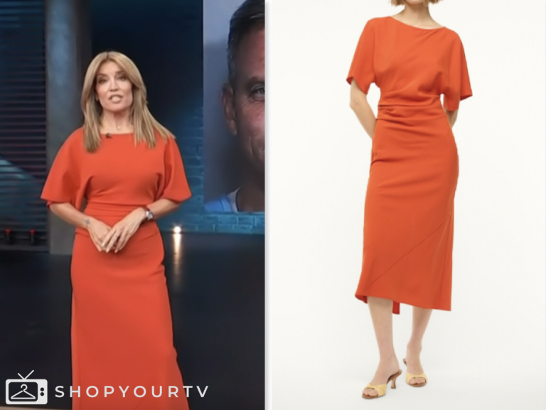Access Hollywood: April 2025 Kit Hoover’s Red Midi Dress | Shop Your TV