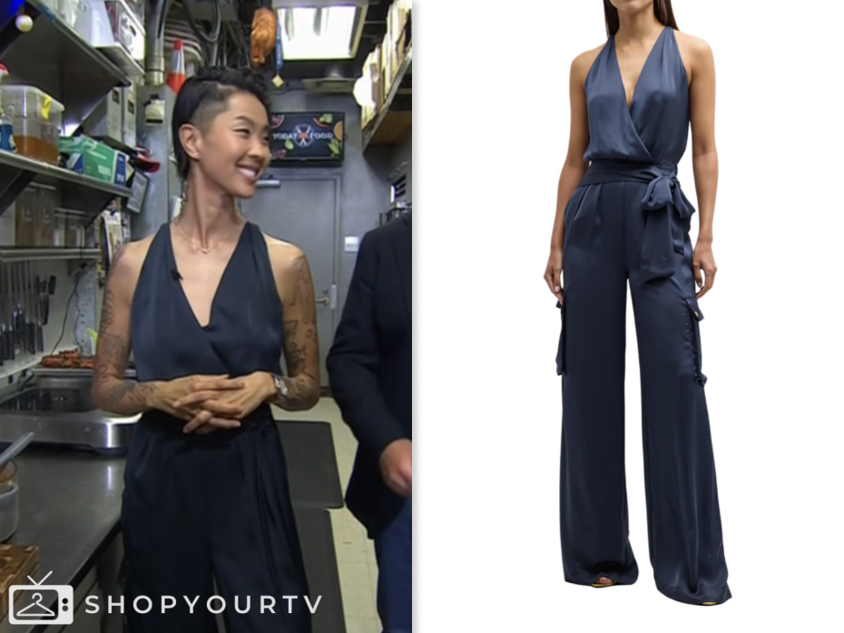 The Today Show: April 2025 Kristen Kish's Navy Blue Satin Cargo ...
