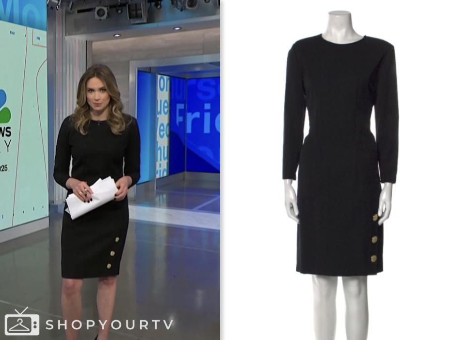 NBC News Daily: April 2025 Ellison Barber’s Black Button Detail Sheath ...