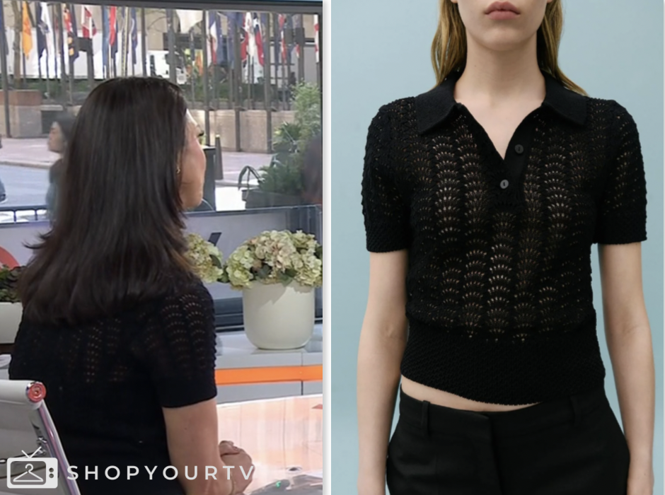 The Today Show: April 2025 Dr. Natalie Azar’s Black Crochet Knit Polo ...