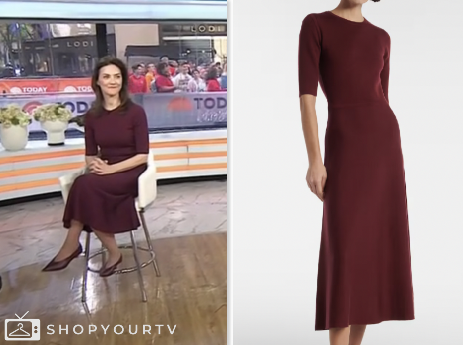 The Today Show: April 2025 Jennifer Breheny Wallace's Burgundy Midi ...