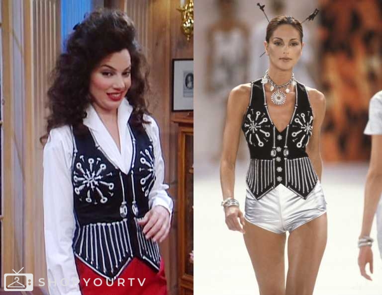 The Nanny: Season 1 Episode 21 Fran's Black and White Vest | Shop Your TV