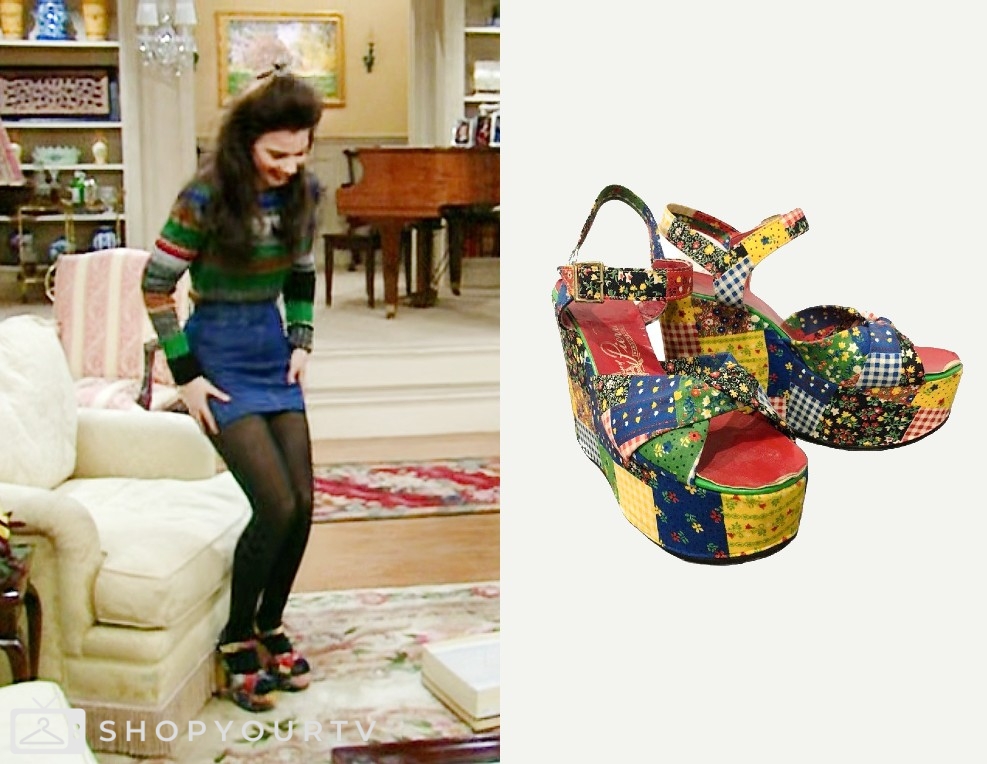 The Nanny: Season 2 Episode 15 Fran's Patchwork Wedge Sandals | Shop ...