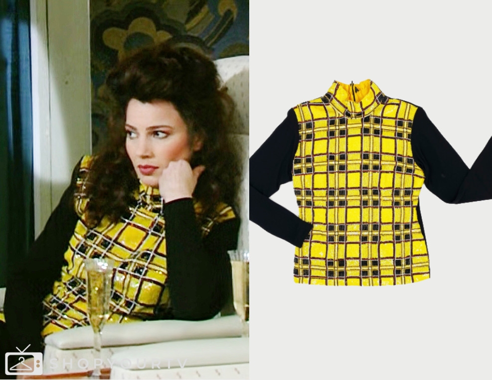 The Nanny: Season 2 Episode 4 Fran's Yellow Plaid Top with Black ...