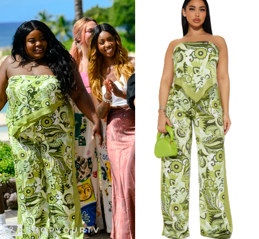 American Idol: Season 23 Episode 9 Kolbi's Green Paisley STrapless Set ...