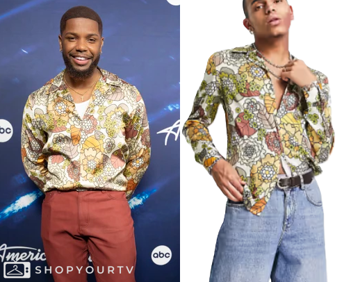 American Idol: Season 23 Episode 12 Victor Solomon's Retro Floral Shirt ...