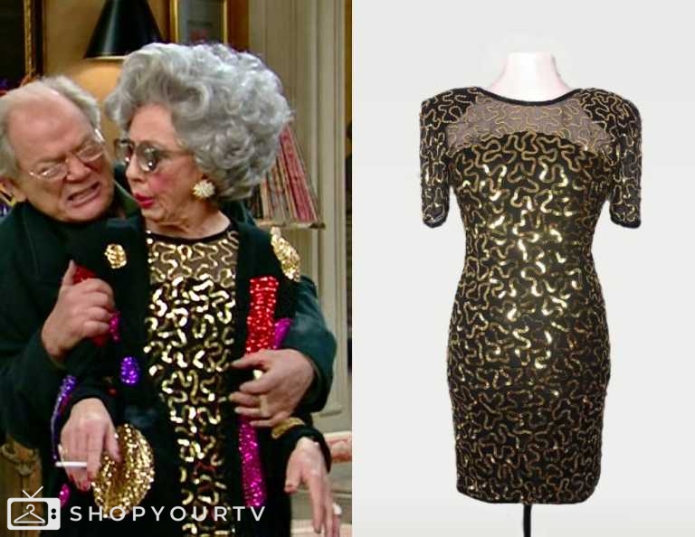 The Nanny: Season 2 Episode 18 Yetta's Gold Sequin Dress | Shop Your TV