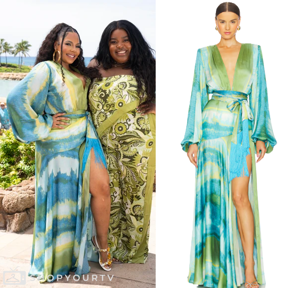American Idol: Season 23 Episode 9 Ashanti's Blue Tie Dye Maxi Dress ...