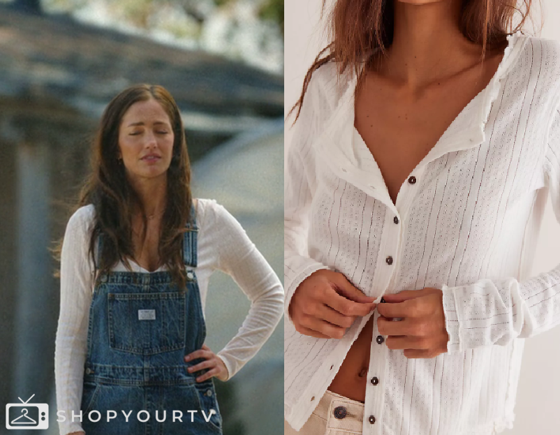 Ransom Canyon: Season 1 Episode 4 Quinn's White Pointelle Top | Shop ...