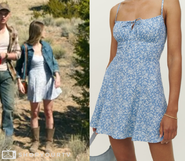 Ransom Canyon: Season 1 Episode 4 Lauren's Blue Floral Mini Dress ...