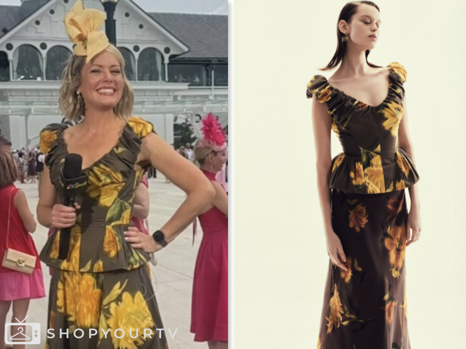 The Today Show: May 2025 Dylan Dreyer's Brown and Yellow Floral Top and ...