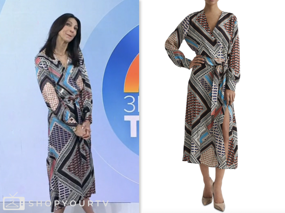 The Today Show: May 2025 Dr. Natalie Azar’s Geometric Print Wrap Midi ...