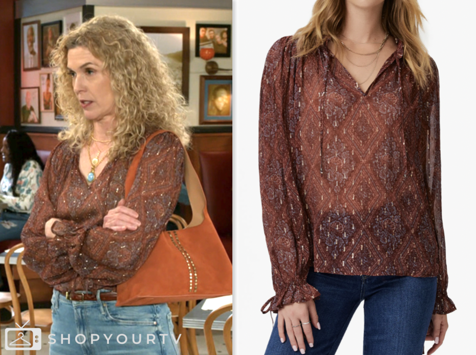 Beyond the Gates: May 2025 Jan Morgan's Printed Blouse | Shop Your TV