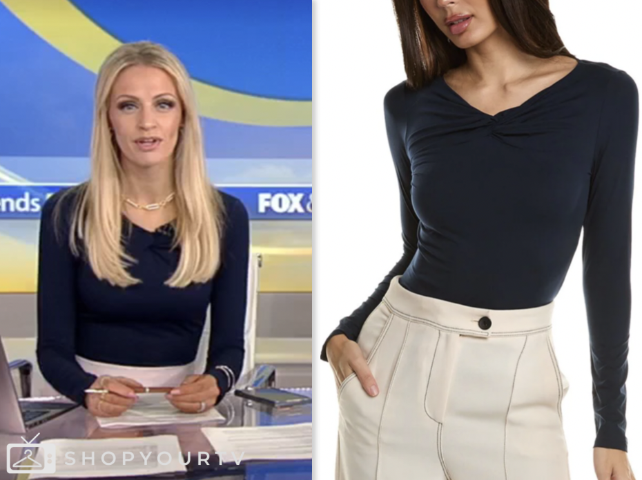 Fox and Friends: May 2025 Carley Shimkus’s Navy Blue Twist Neck Long ...