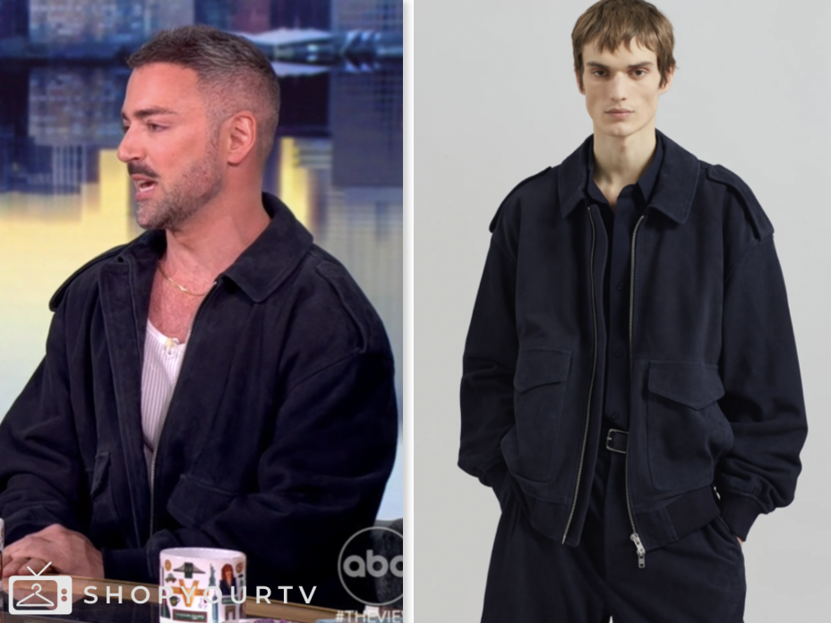 The View: May 2025 Matteo Lane's Navy Blue Zip Jacket | Shop Your TV