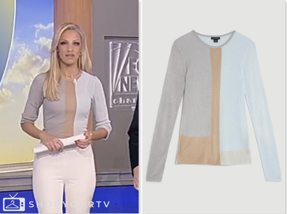 Fox and Friends: May 2025 Carley Shimkus’s Blue and Beige Colorblock ...