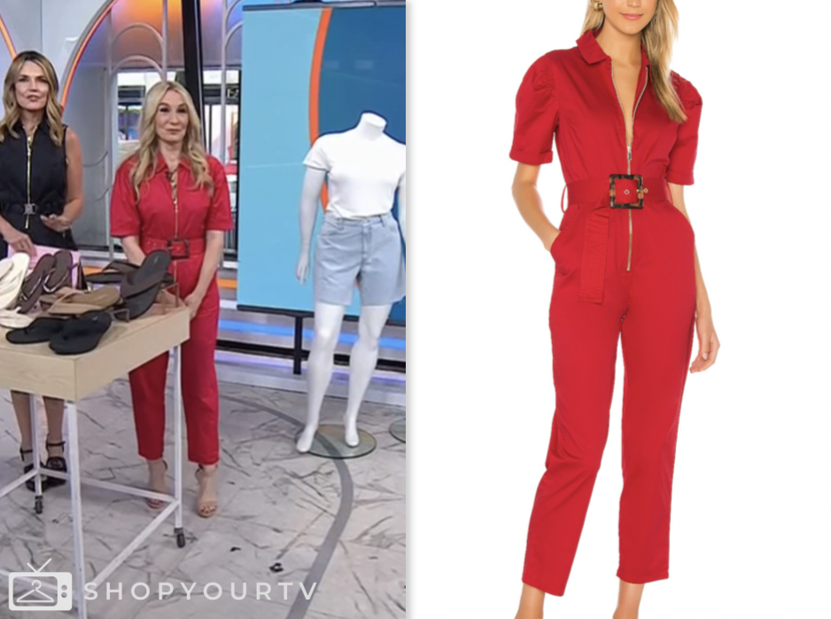 The Today Show: May 2025 Chassie Post’s Red Belted Zip-Front Jumpsuit ...