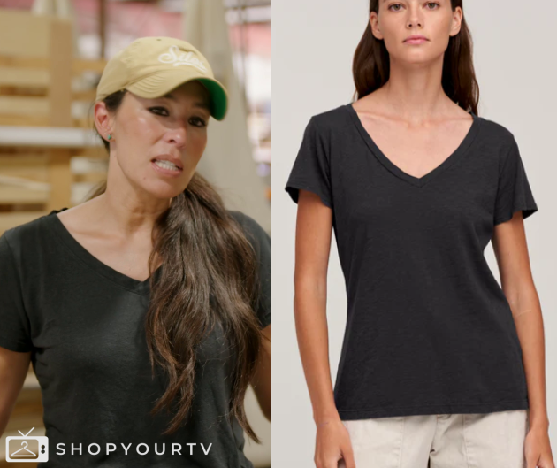 Mini Reni: Season 1 Episode 3 Joanna Gaines' Black V Neck Tee | Shop ...