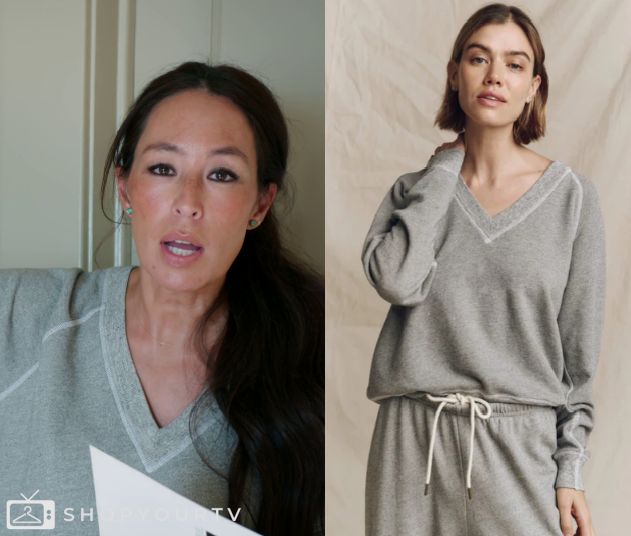 Mini Reni: Season 1 Episode 2 Joanna Gaines' Gray V Neck Sweater | Shop ...