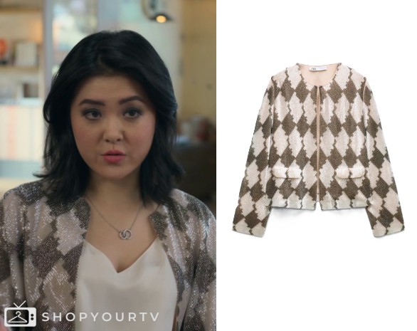 Strife: Season 2 Episode 5 Metallic Sequin Houndstooth Jacket | Shop ...