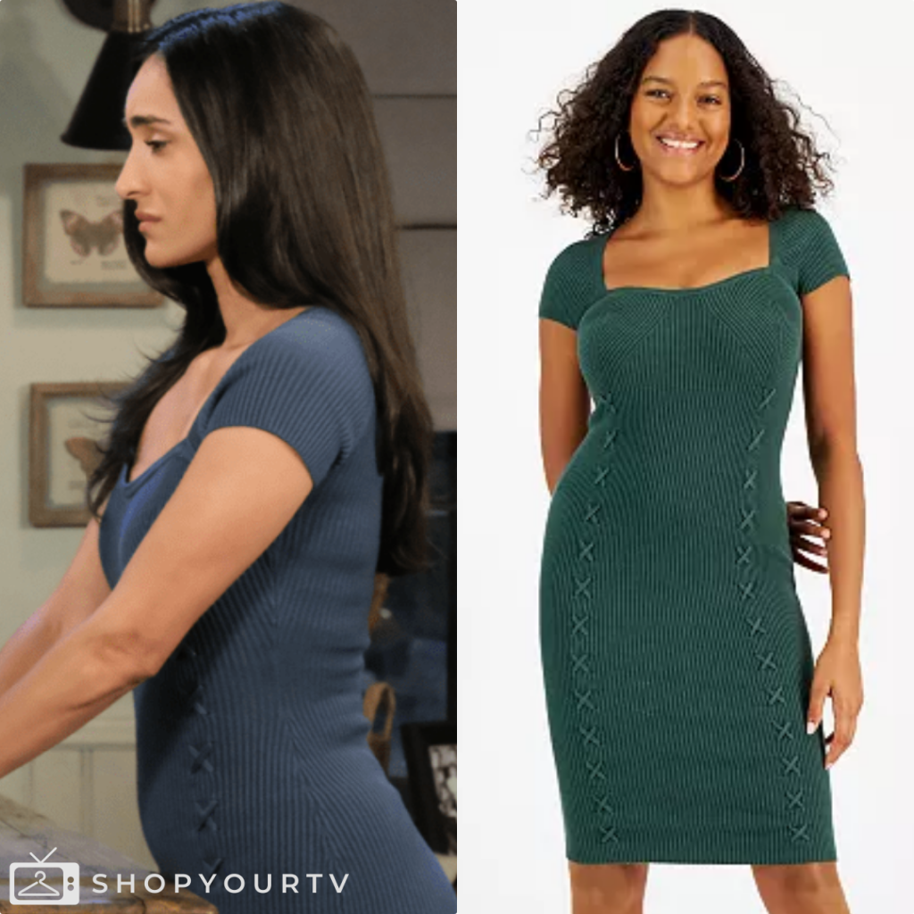 Days of Our Lives: June 2025 Gabi's Green Ribbed Dress with a ...