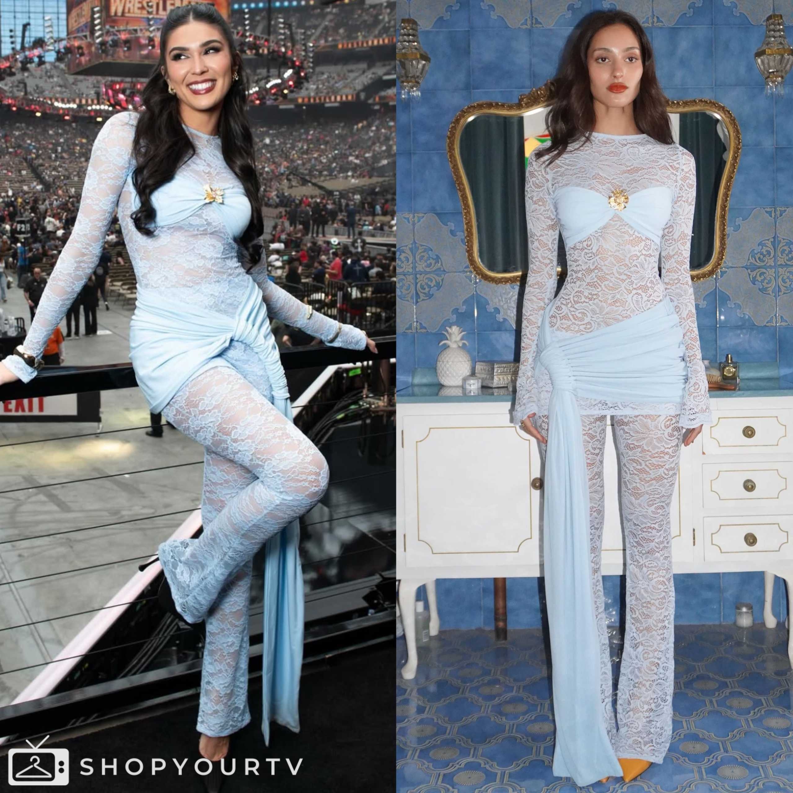 WWE Pay-Per-View Wrestlemania Night 1 April 2025: Cathy's Blue Lace Set ...