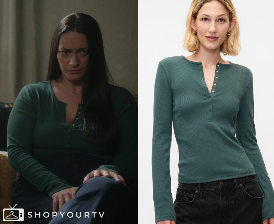Resident Alien: Season 4 Episode 2 Asta's Green Henley Top | Shop Your TV
