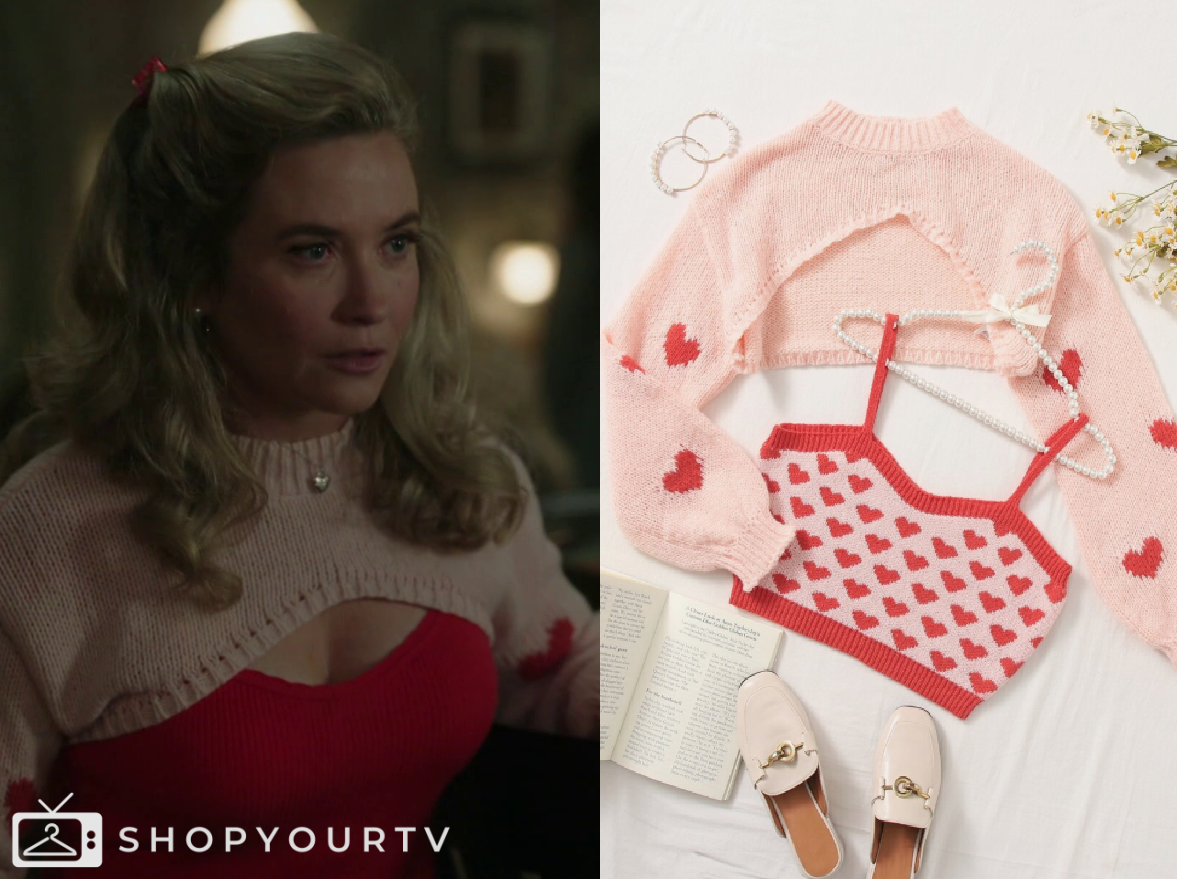 Resident Alien: Season 4 Episode 1 Judy's Heart Cropped Micro Sweater ...