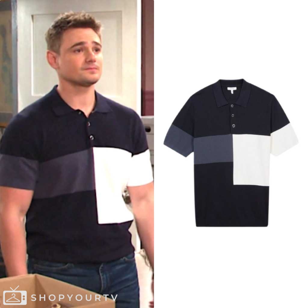 Days of Our Lives: June 2025 Johnny’s Navy Colorblock Polo | Shop Your TV