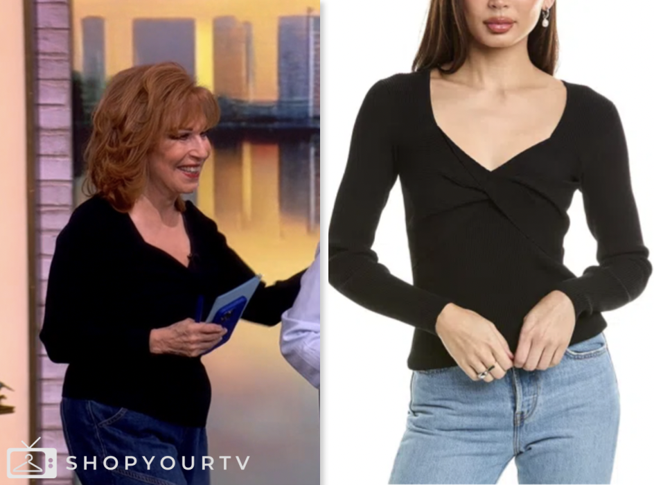 The View: June 2025 Joy Behar’s Black Twist Neck Sweater Top | Shop Your TV