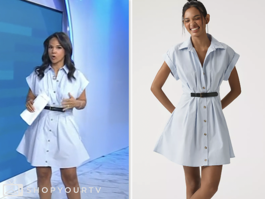The Today Show: June 2025 Laura Jarrett’s Blue Belted Mini Shirt Dress ...