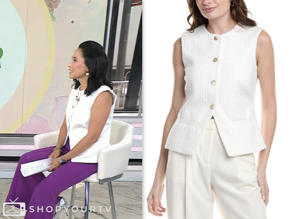 The Today Show: June 2025 Vicky Nguyen’s White Tweed Vest | Shop Your TV
