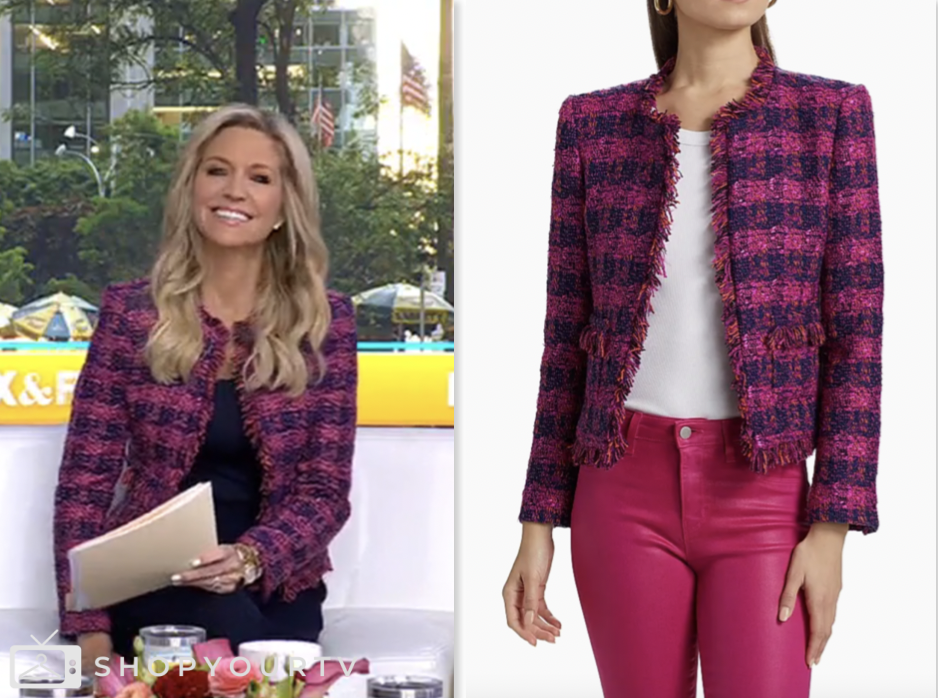 Fox and Friends: June 2025 Ainsley Earhardt’s Pink Tweed Check Jacket ...