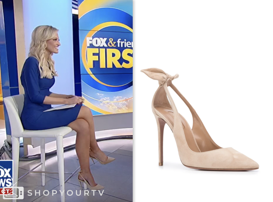 Fox and Friends: June 2025 Carley Shimkus’s Beige Bow Pumps Heels ...