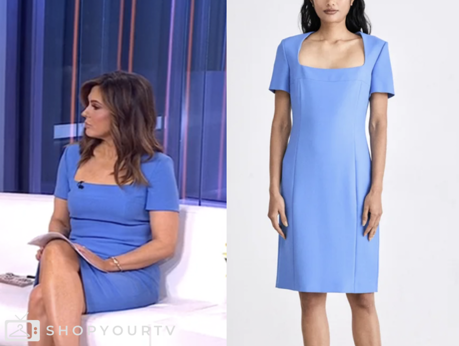 Outnumbered: June 2025 Lisa Boothe's Blue Square Neck Sheath Dress ...