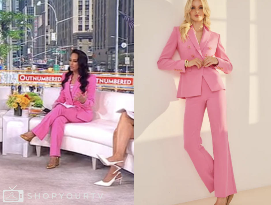 Outnumbered: June 2025 Emily Compagno's Pink Blazer and Pant Suit ...