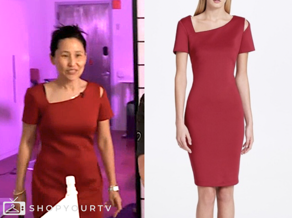 The Today Show: June 2025 Vicky Nguyen’s Red Asymmetric Neck Sheath ...