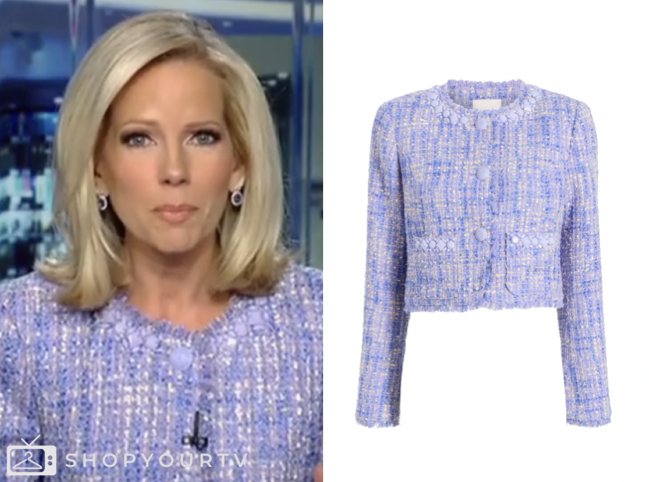 America's Newsroom: June 2025 Shannon Bream's Purple Tweed Jacket | Shop Your TV