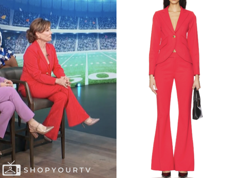 Access Daily: June 2025 Kelli Finglass’s Red Blazer and Pant Suit ...