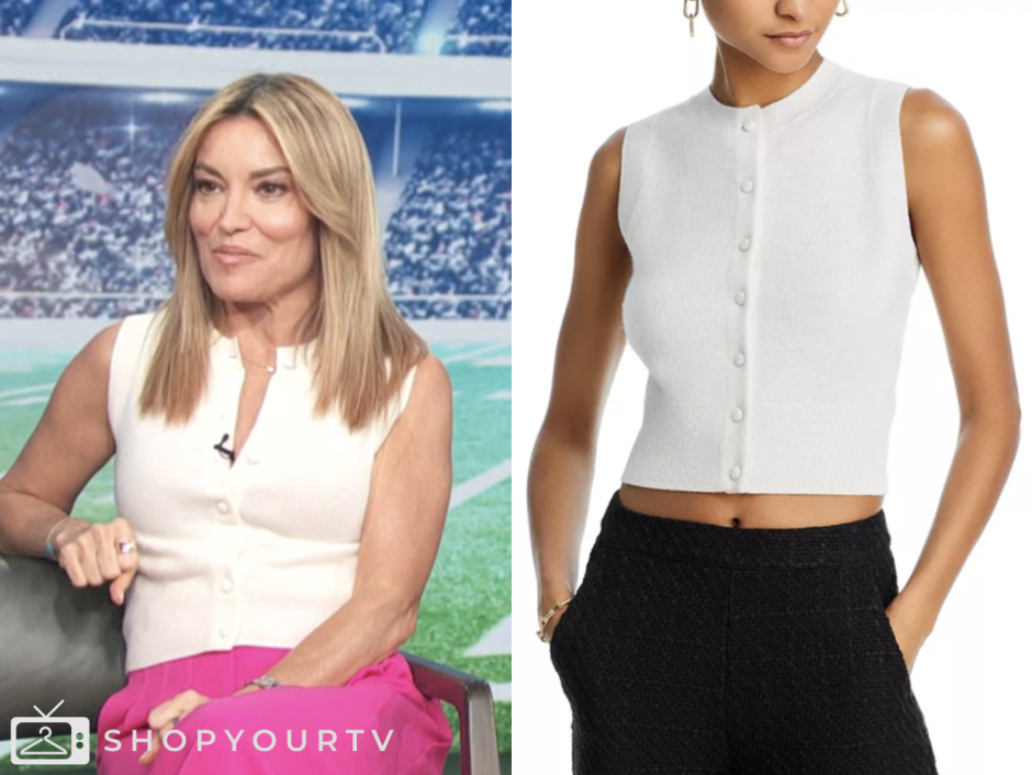 Access Daily: June 2025 Kit Hoover’s White Knit Vest Top | Shop Your TV