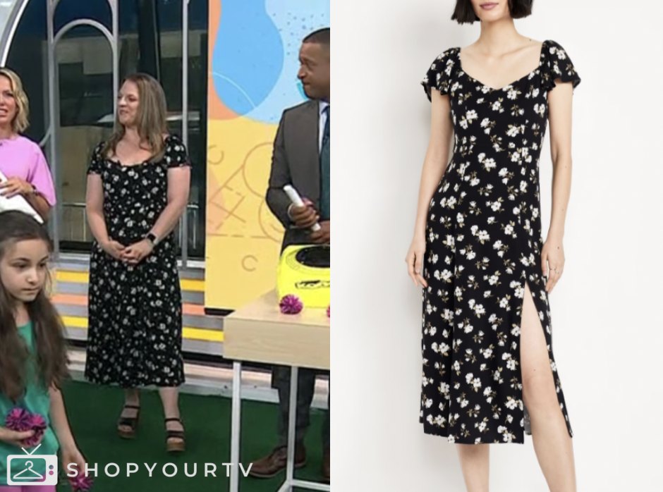 The Today Show: June 2025 Ali Mierzejewski's Black Floral Midi Dress ...